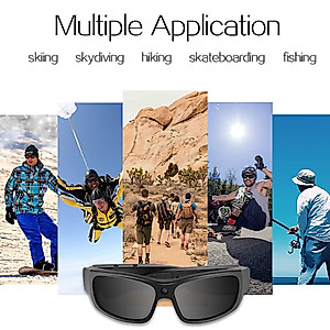 TOUGHSTY 16GB 1080P HD Recording Sunglasses Video Action Camera Eyewear Camcorder for Outdoor Recreation