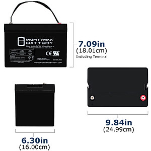 ML-Group34 -12 Volt 60 AH, Internal Thread (INT) Terminal, Rechargeable SLA AGM Battery