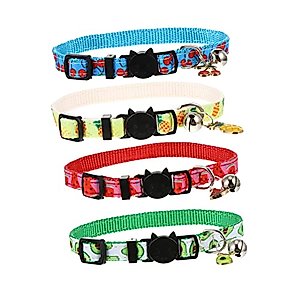 Mipcase 4pcs Pet Fruit Collar Small Cat Collar Cat Collars Personalized Small Puppy Collar Dog Collar Quick Release Buckle Pet Party Decor Favor Breakaway Cat Collar Cat Supplies Separate