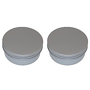 JL Missouri Parts & Misc. 2x 3.75 Diameter 1.5" Deep 8 oz Ounce Aluminum Tin Cans. Bare Screw Top New Containers Storage Cream Spices Etc