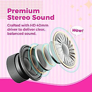 Kids Headphones, Ear Headphones for Kids, Wired Headphones with Safe Volume Limiter 85dB, Adjustable Kids Headphones with Cord 3.5mm Jack Wired for Children/Teens/Boys/Girls/Smartphones/School