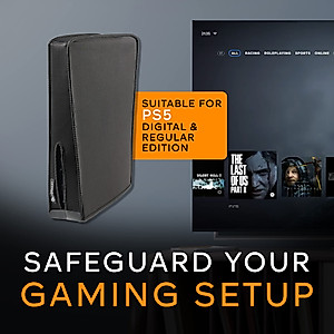 PS5 Cover Protection Against Scratches and Dust, Compatible with Regular and Digital PS5 Console, Black - Bangcheer