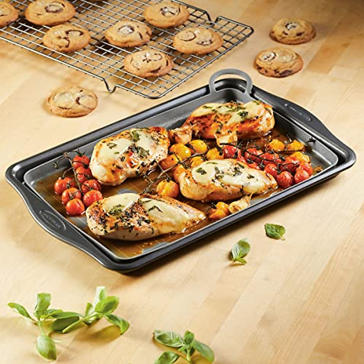 Rachael Ray Tools and Gadgets Silicone Nonstick Roasting and Baking Mat, 10 Inch x 14.75 Inch, Gray