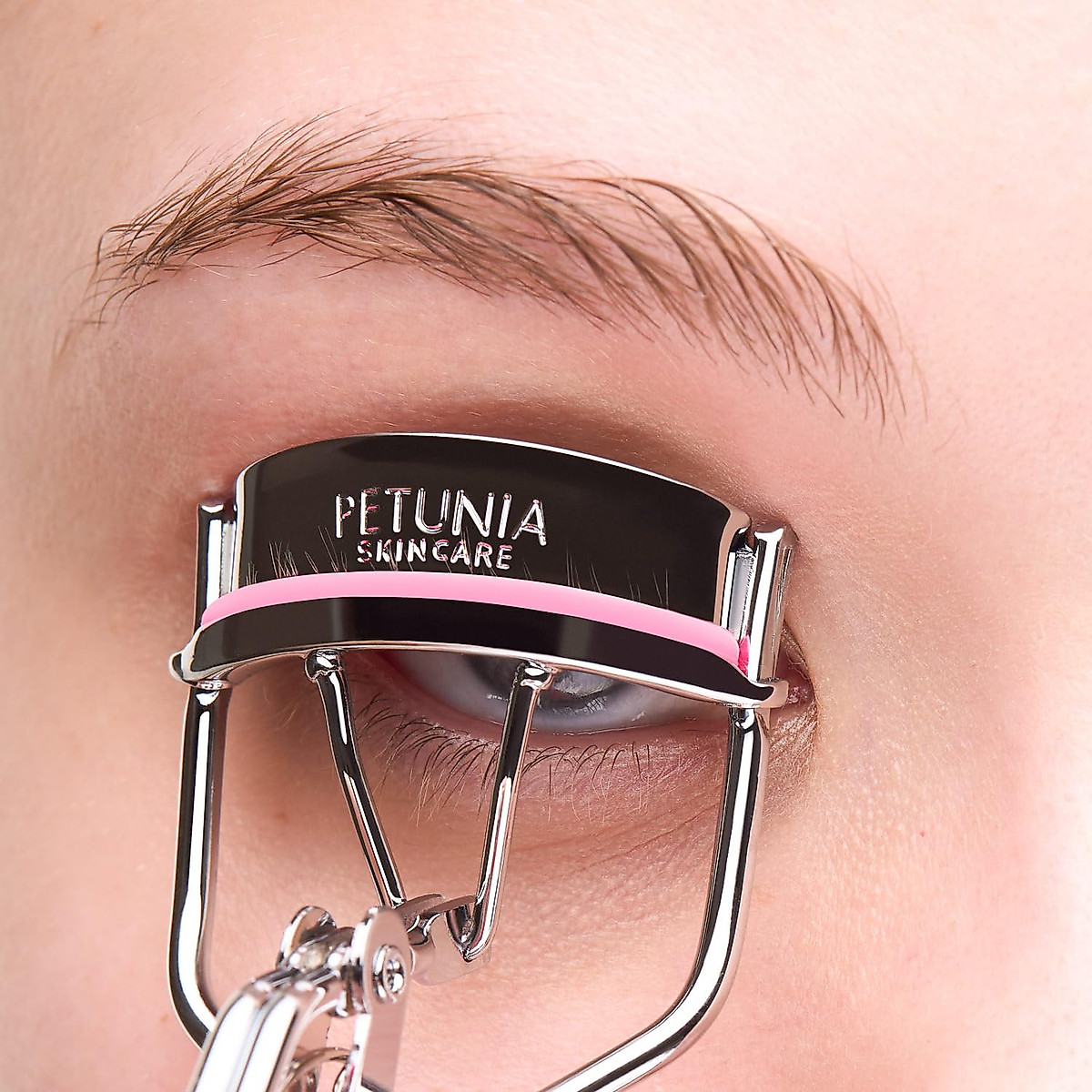 Silicone Eyelash Curler with Refill Pads & Satin Pouch Designed for No Pinching or Pulling and Perfect for Those with Straight Flat Lashes Wanting Dramatic Long Lasting Seamless Curls