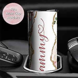 owbgsdh 20 oz Grammy Skinny Tumblers with Lid and Straw, Grammy Stainless Steel Vacuum Insulated Travel Coffee Mug Cup Water Bottle, Grammy Birthday Gifts for Grandmother