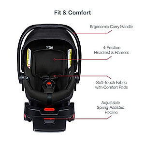 Britax B-Lively and B-Safe Gen2 Travel System, Eclipse Black SafeWash