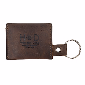 Hide & Drink, Leather Tiny Coin Holder Keychain/Key Ring/Holder/Pouch/Case/Accessories, Handmade Includes 101 Year Warranty :: Bourbon Brown