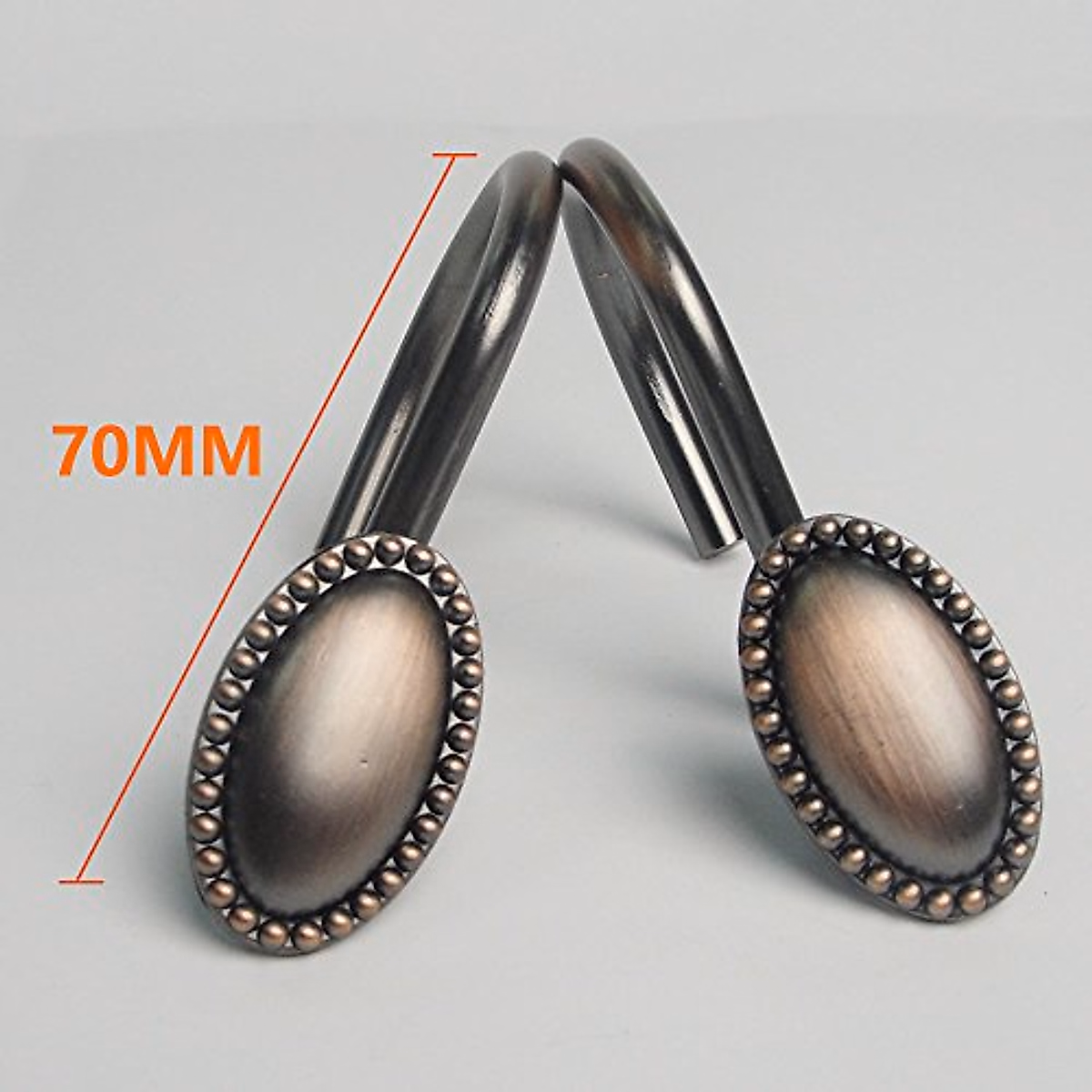 Shower Curtain Rings Hooks Bathroom Home Shower Decorative Rod Rustproof Metal Clips 12Set / Pack Metal Ball Style