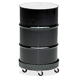 Rubbermaid Commercial Products Universal Drum Dolly for 55-Gallon Round Container, 500-Pound Capacity, Black, Heavy Duty Plastic Dolly with Wheels for Moving/Item Transport