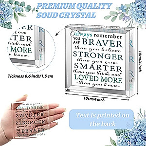 Always Remember You Are Braver Than You Think Inspirational Gift for Women Cheer up Gifts for Home Office Decor Positive Wall Plaque for Friend Mom Sister (Black, Green, Classic Style)