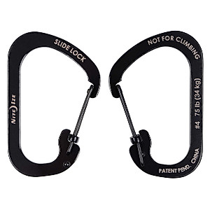 Nite Ize Locking Carabiner Clip, Black, 2 in.