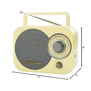Studebaker Mellow Yellow Vintage Home Portable Retro AM/FM Radio with Headphone Jack - (Limited Edition)