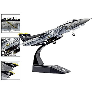 Busyflies Fighter Jet Model 1/100 F-14 Tomcat Skeleton Fighter Plane Model Diecast Military Airplane Model for Collection and Gift