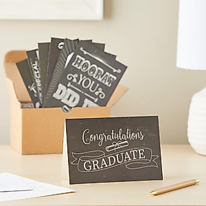 Best Paper Greetings 60 Pack Blank Graduation Thank You Cards with Envelopes, 6 Assorted Designs, Black and White (4 x 6 in)