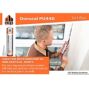 DCP Donseal PU440 Concrete Sealant - Paintable Concrete Expansion Joint Filler - Non-sag Polyurethane Caulk for Joints & Walls - Grey Concrete Sealer 10.1 fl. oz Cartridge