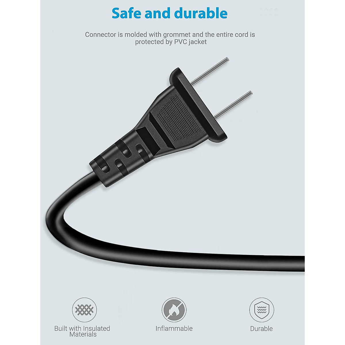 URWOOW AC Power Cord Compatible for XboxOne S, XboxOne X, XboxSeries X/S, Sony PS5 / PS4 / PS3 PlayStation 4 Slim, PSP, PSV Supply Cable Replacement 3 Feet (2pack)