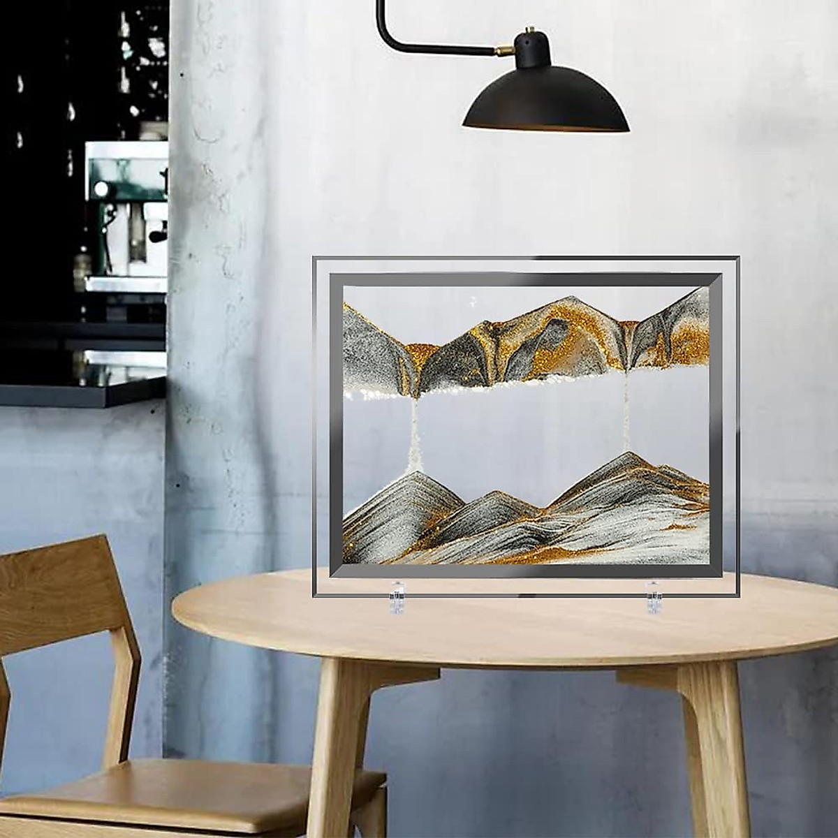 Laenshi Moving Sand Art Picture Deep Sea Dynamic 3D Sandscapes Pictures in Motion Office Desktop Art Decor Toys