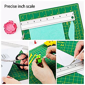 WORKLION Craft Knife and Mat Set: Precision Carving Utility Knive &10 Pcs Replacement Blades & Self-Healing Cutting Mat 12 x 9 & Multipurpose Scissors & Aluminium Ruler for Art Craft Projects