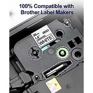 Unistar Compatible PTouch 36mm TZ Tape Replacement for Brother Label Maker 36mm Label Tape TZe-261 TZ261 for Brother Ptouch PT-P910BT T-P900 PT-3600 PT-550, 1-1/2 Inch Laminated Black on White, 2PK