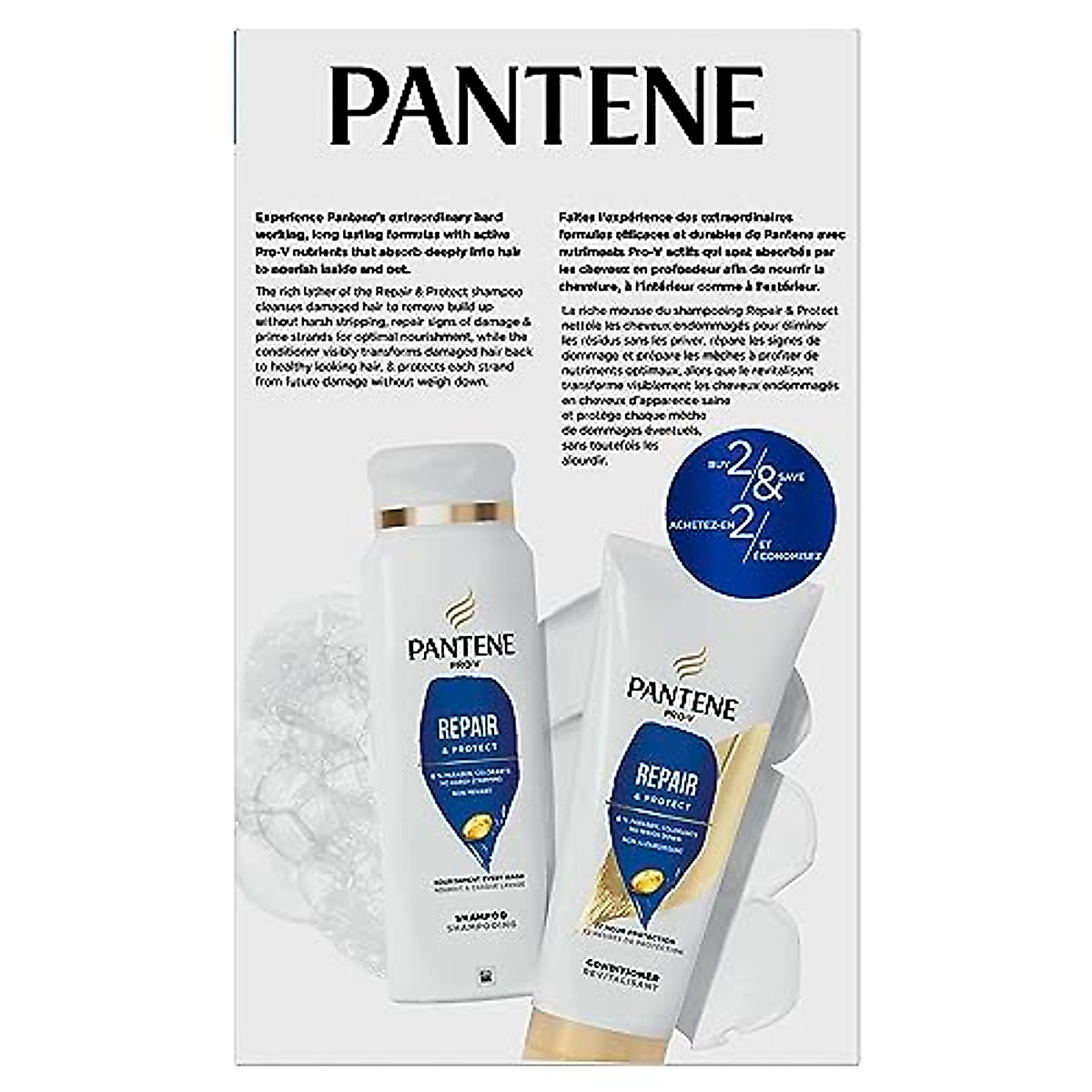 Pantene PRO-V Repair & Protect Shampoo, 12 oz + Conditioner, 10.4 oz