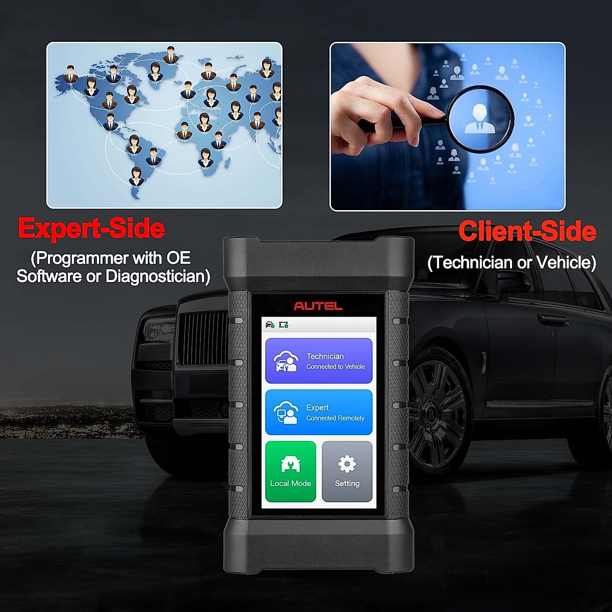 Autel MaxiFlash XLink 2024 Expert-Driven Remote Diagnostic Tool, J2534 Pass-Thru Programmer, Enhanced VCI, Supports DoIP/CAN/CAN FD/D-PDU/J2534/RP1210, Work with PC/Autel MS909 MS919 Ultra/Smart Phone