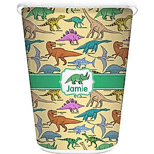 RNK Shops Dinosaurs Waste Basket - Single Sided (White) (Personalized)