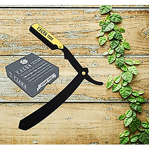 100 BLADES + Facón Professional Premium Straight Edge Barber Razor - Salon Quality Cut Throat Shavette