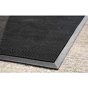 Durable Corporation 396S1624BK Heavy Duty Rubber Fingertip Entrance Mat, for Outdoor Areas, 16" Width x 24" Length x 5/8" Thickness, Black