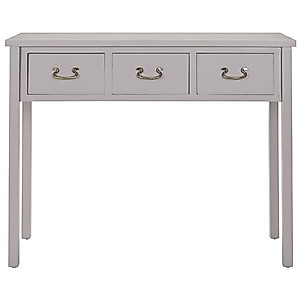 SAFAVIEH Home Collection Cindy Farmhouse Quartz Grey 3-Drawer Console Table
