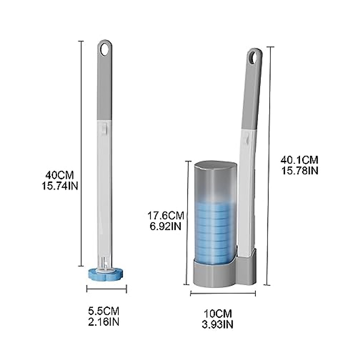 Toilet Brush Toilet Bowl Cleaner EcoFriendly With Removable Holder Refill Brush Heads Environment Safe Toilet Brush Public Restroom Toilet Brush Household Cleaning Tool Bathroom Cleaning