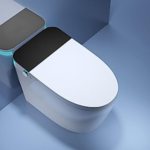 Smart Bidet Toilet for Bathrooms One Piece Toilet With Heated Seat,Foot/Auto Sensor, Dual Flush, Tankless, 1.28 GPF, Nightlight, White