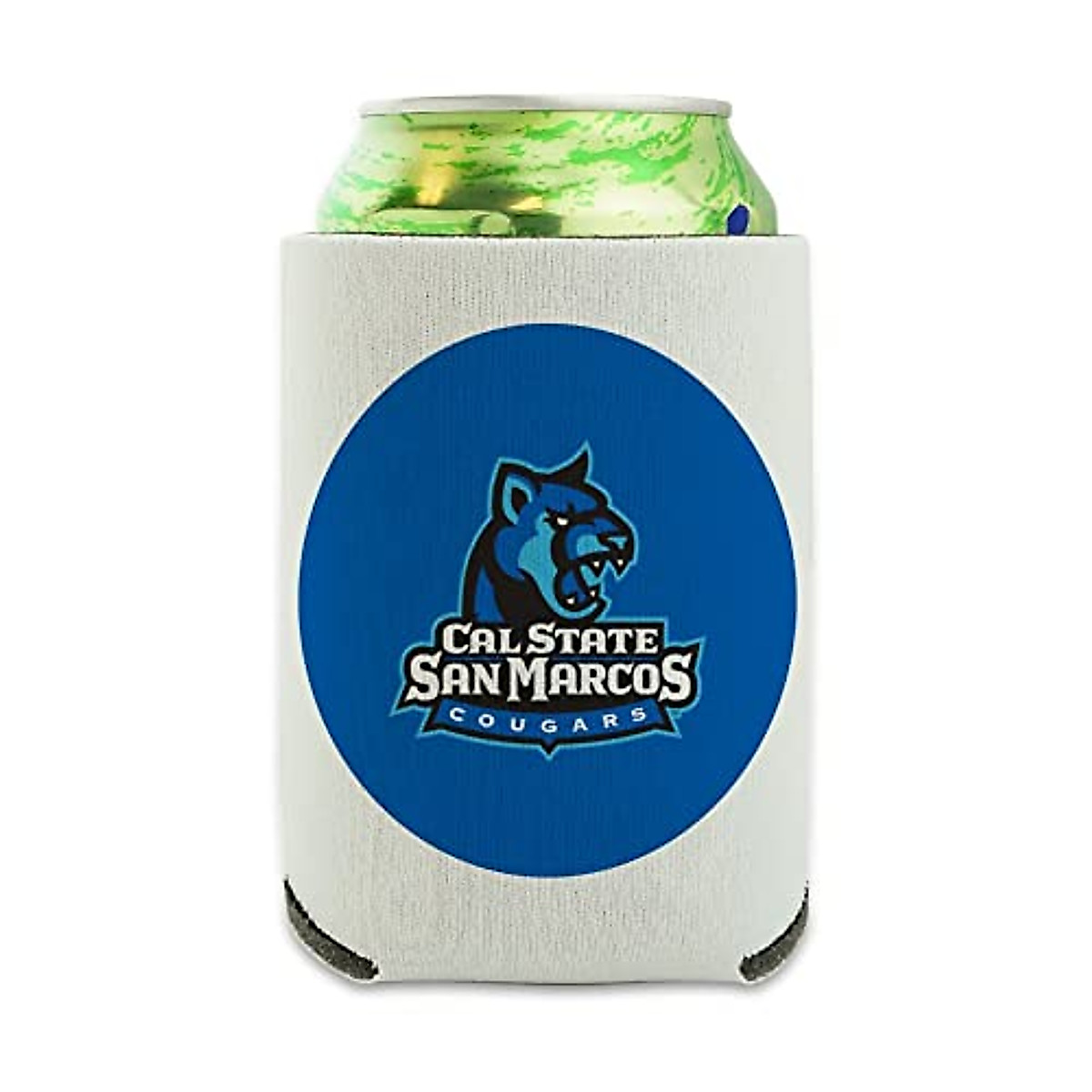California State University San Marcos Primary Logo Can Cooler - Drink Sleeve Hugger Collapsible Insulator - Beverage Insulated Holder