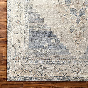 SURYA Becki Owens x Luca Medallion Area Rug, 5'3" x 7', Pewter