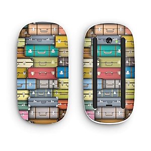 Design Skinz Multicolored Traveling Suitcases Vinyl Decal Compatible with The Apple Magic Mouse 2 (Wireless, Rechargable) with Multi-Touch Surface
