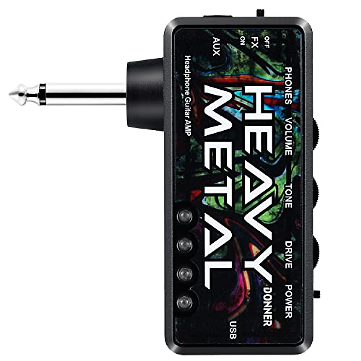 Donner Guitar Headphone Amp Heavy Metal USB Rechargeable Mini Pocket Headphone Amplifier for Electric Guitar