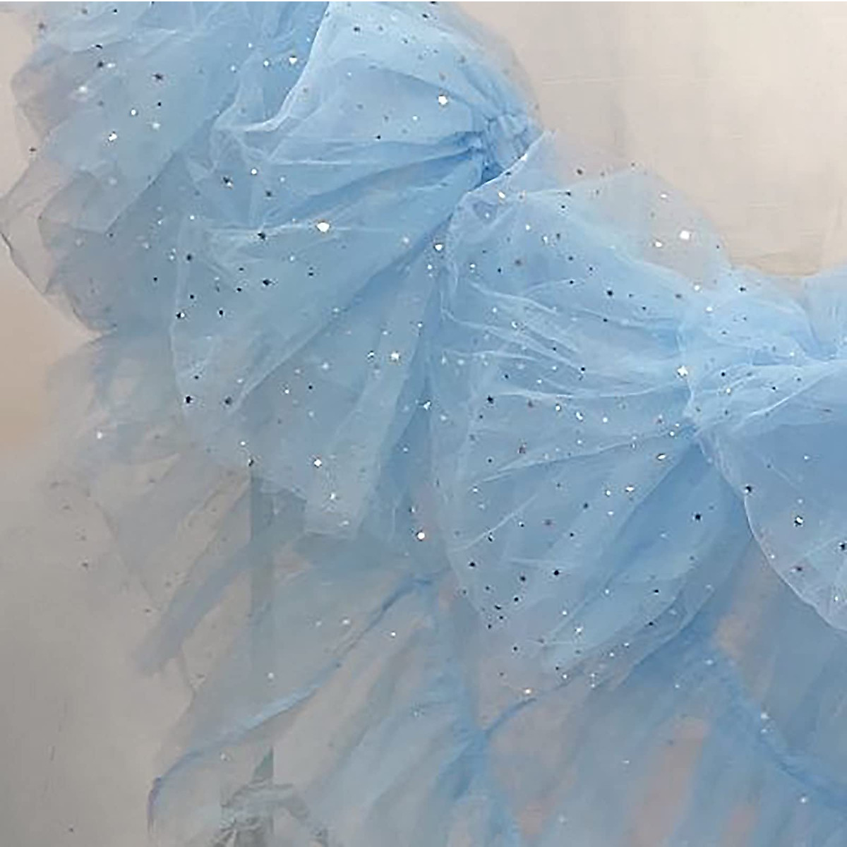 A Line Dresses for Women Mid Length Tulle Prom Dress V Neck A Line High Low Evening Party Gown Ruffles Maxi Dress Blue