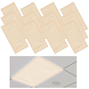 Retisee 12 Pcs Fluorescent Light Covers for Classroom Original Fluorescent Light Filters Magnetic Glare Ceiling Light Cover Reduce Glare Flicker for Hospitals Home Drop Ceiling Office Whisper White