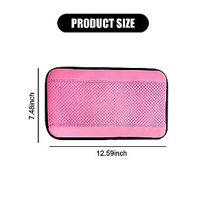 Hawyet 1 PC Car Center Console Armrest Cover Pad, 12.5In x 7.4In Fiber Leather Embossing Center Console Armrest Protector, Universal Waterproof Armrest Box Mat (Pink)