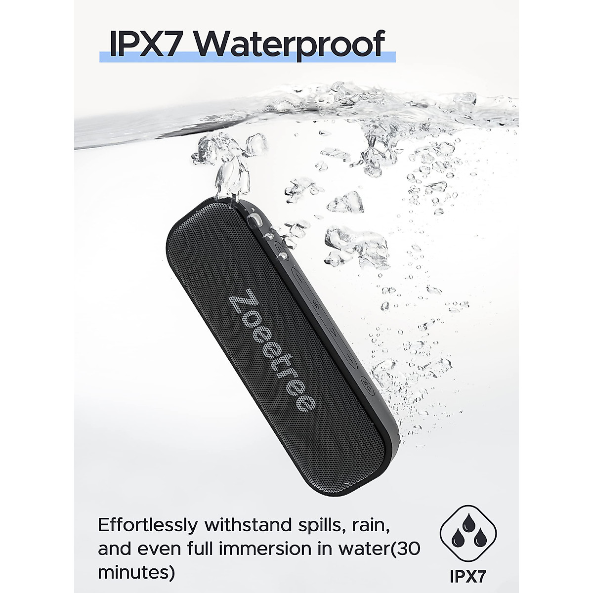 Maoifaec 20W Wireless Bluetooth Speaker, Portable Bluetooth Speaker 5.0 with 24H Playtime, Multi-Color LED Lights, IPX7 Waterproof Bluetooth Speaker for Party, Shower, Outdoor, Travel