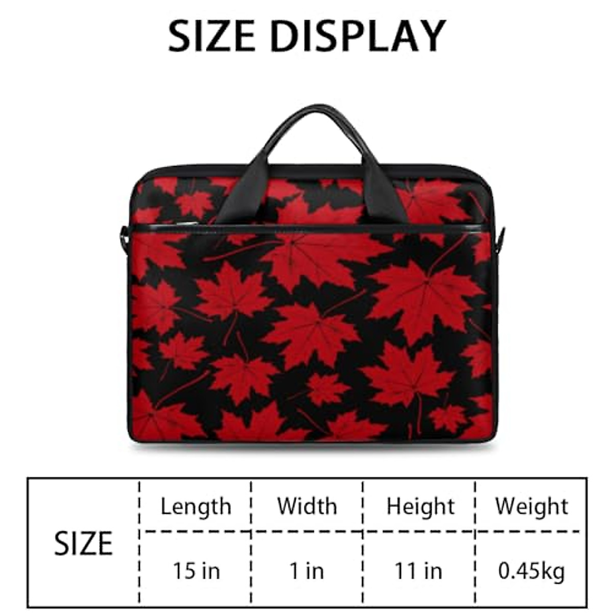 Fall Red Maple Laptop Computer Bag Waterproof Shoulder Messenger Bag 13-15 inch Durable Laptop Tote Bag with Shoulder Strap Handle Lightweight Crossbody Briefcase