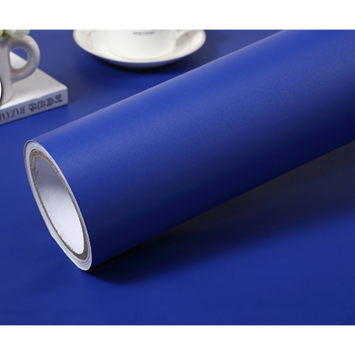 Temall Solid Color Frosted Self Adhesive Wallpaper Waterproof Shelf Drawer Liner Cabinet Sticker 15.6 inch by 9.8 Feet (Royal Blue)