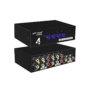 MT-ViKI 8 Way AV RCA Switch, 8 in 1 out Composite Video L/R Audio Switcher Selector Box for DVD Player, SNES, N64, PS2/3 Game Consoles