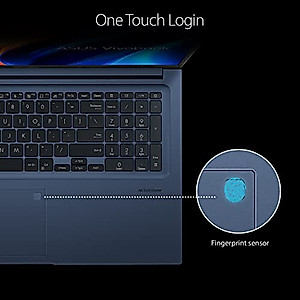 ASUS VivoBook 17X Laptop, 17.3 inch FHD Display, Intel Core i7-12700H CPU, Intel Iris Xe Graphics, 16GB RAM, 1TB SSD, Fingerprint Sensor, Windows 11 Home, Quiet Blue, K1703ZA-DS76