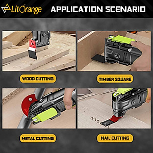 Litorange 6PCS 35mm & 1-3/4" Soft Metal/Bi-Metal/Precision Wood Cutter Saw Blades Oscillating Multi Tool,Professional Universal Oscillating Saw Blades(Pack of 6) for Wood, Metal and Hard Material