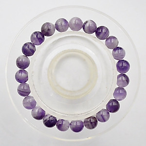 AD Beads Natural Gemstone Round Beads Stretch Bracelet Healing Reiki 8mm (Teeth Amethyst)