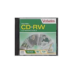 Verbatim CD-RW Datalife+ 80min 4X Branded with Jewel (1-Pack)