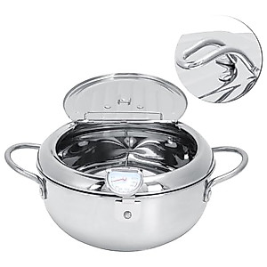 Japanese Tempura Fryer Pot, 201 Stainless Steel 28cm Multifunctional Easy Japanese Fryer Pot for French Fries