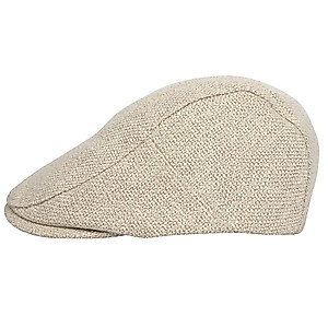 WITHMOONS Summer Cotton Flat Ivy Newsboy Hat Driving Cap for Men MZ30038 (Beige)