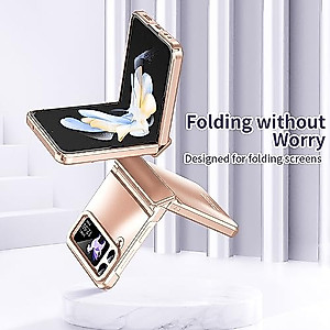 Phone case Compatible with Samsung Galaxy Z Flip 4 Case with Hinge Protection,Slim Thin Shockproof Hard Full-Body Protective Phone Case Cover for Flip4 5G Phone Phone Cover (Color : Pink)