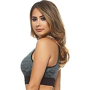 YELETE Ombre Stripe Sports Bra Color Aqua Size M